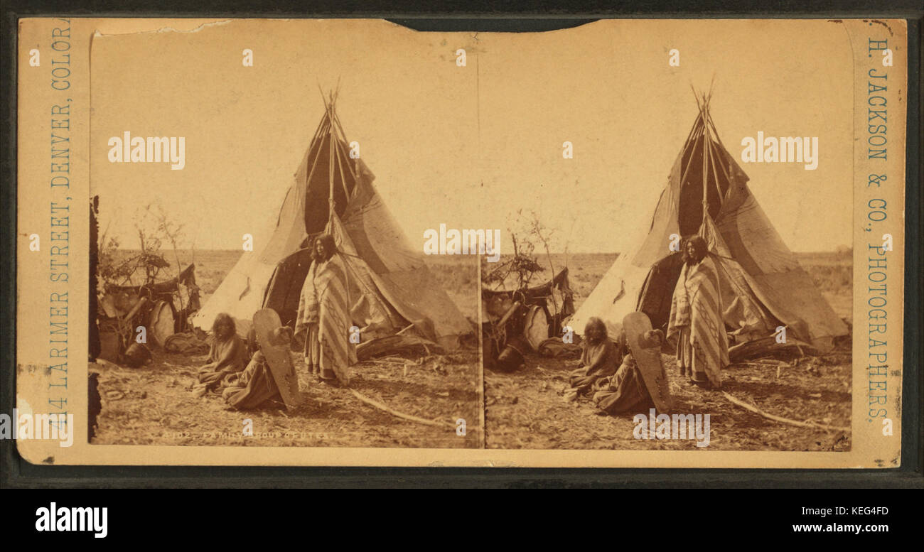 Family group of Utes, by Jackson, William Henry, 1843 1942 Stock Photo ...