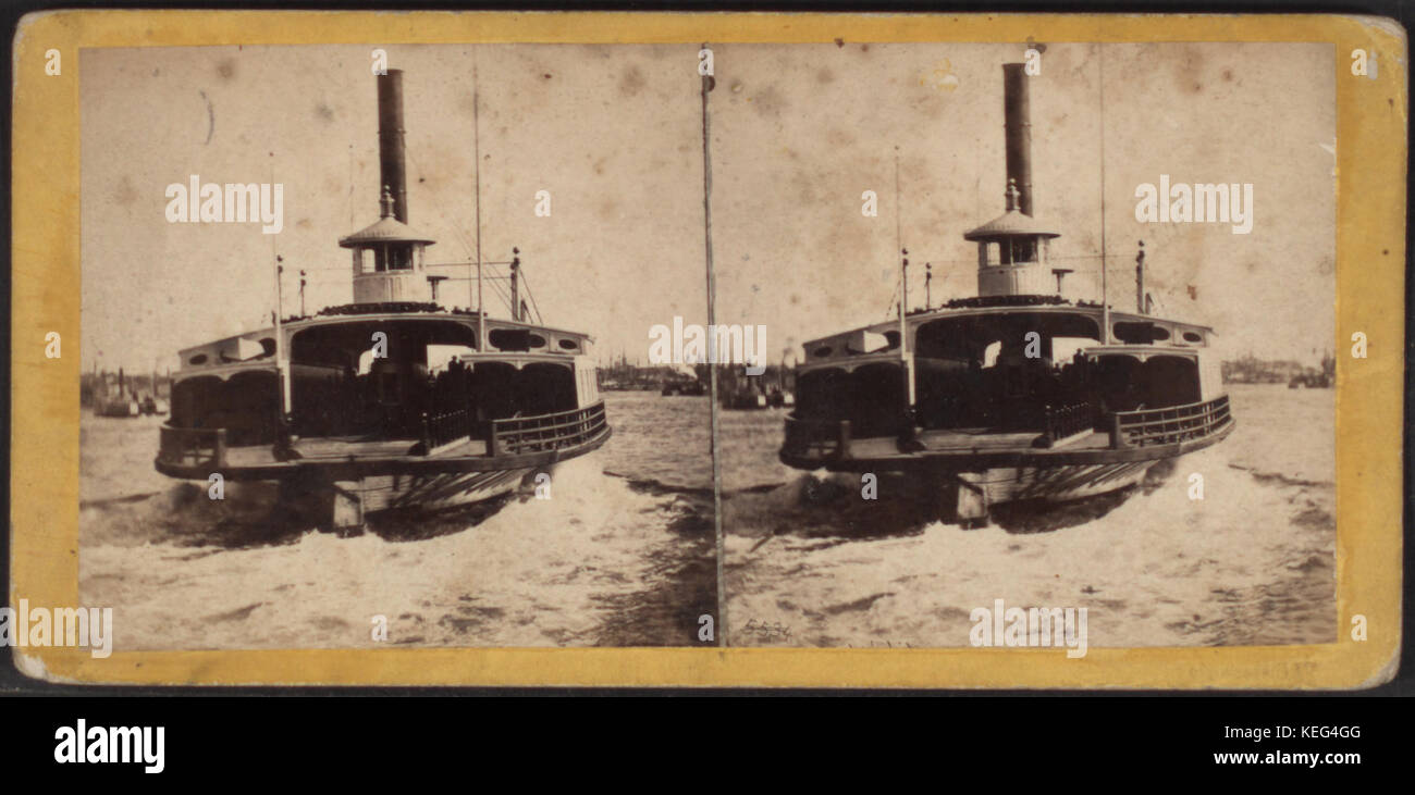 A historical photograph by E. & H.T. Anthony showing a ferry boat ...