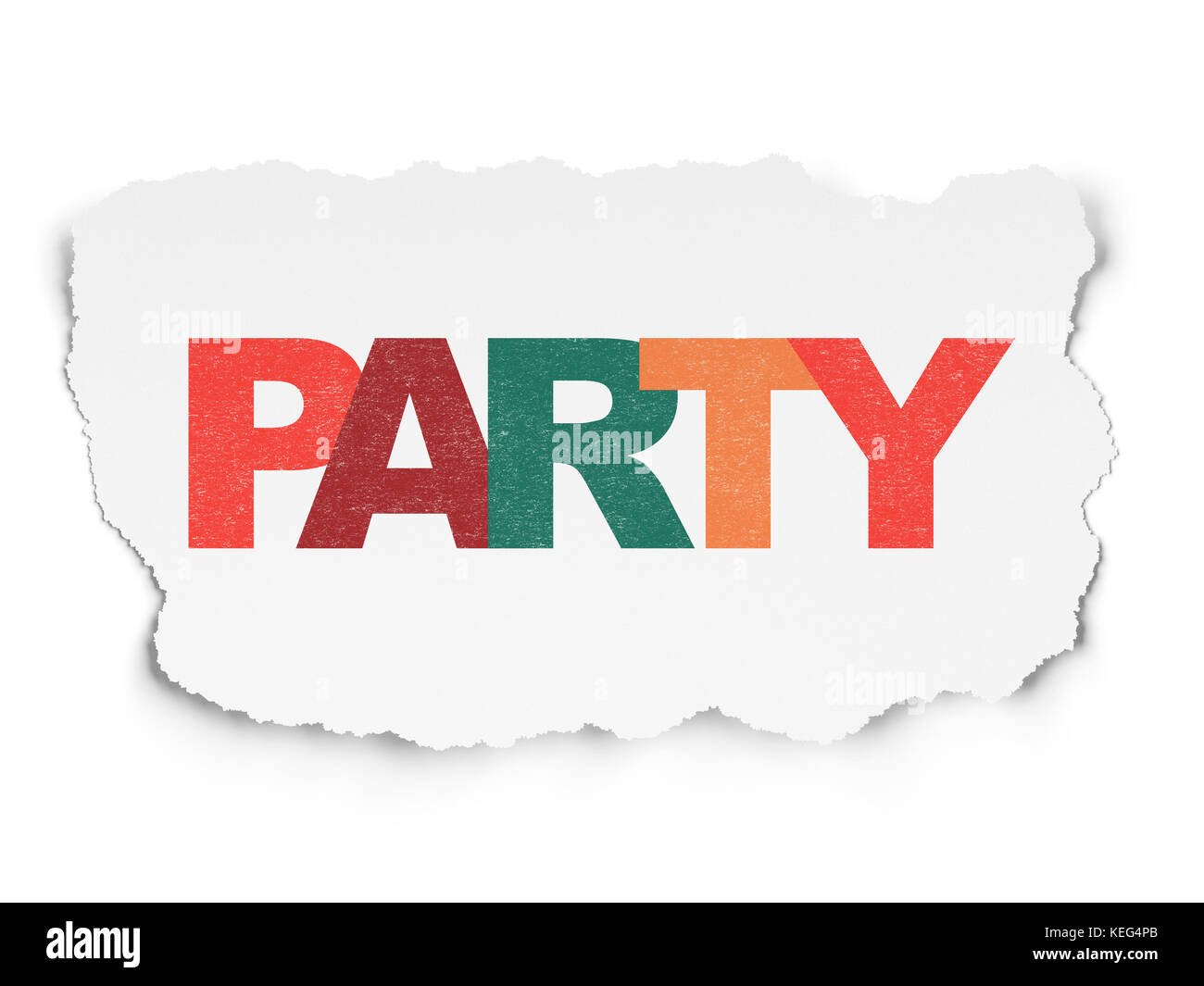 Holiday concept: Party on Torn Paper background Stock Photo - Alamy