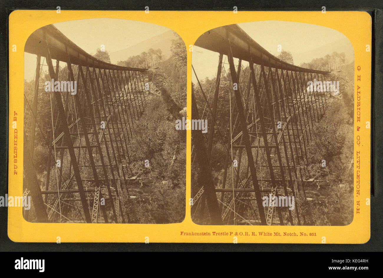 A stereoscopic view of the Frankenstein Trestle, located on the ...