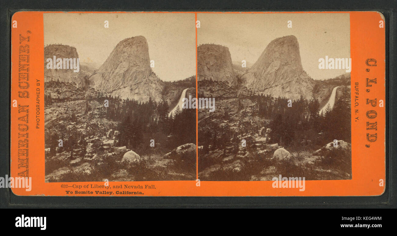 Cap of Liberty and Nevada Fall, Yosemite Valley, California.ond, by ...