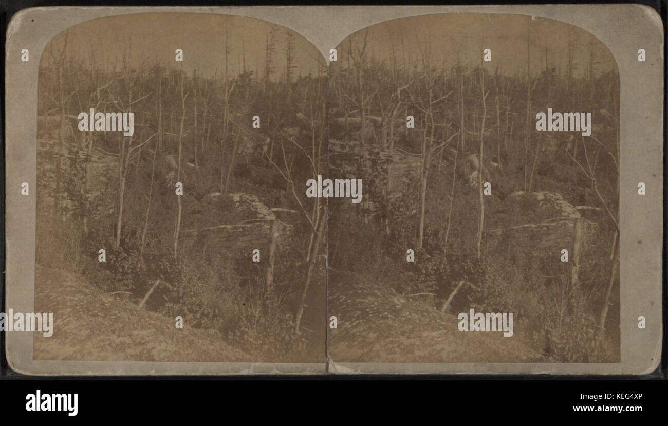 Stereoscopic image showing a landscape view from Tipped Rock looking ...