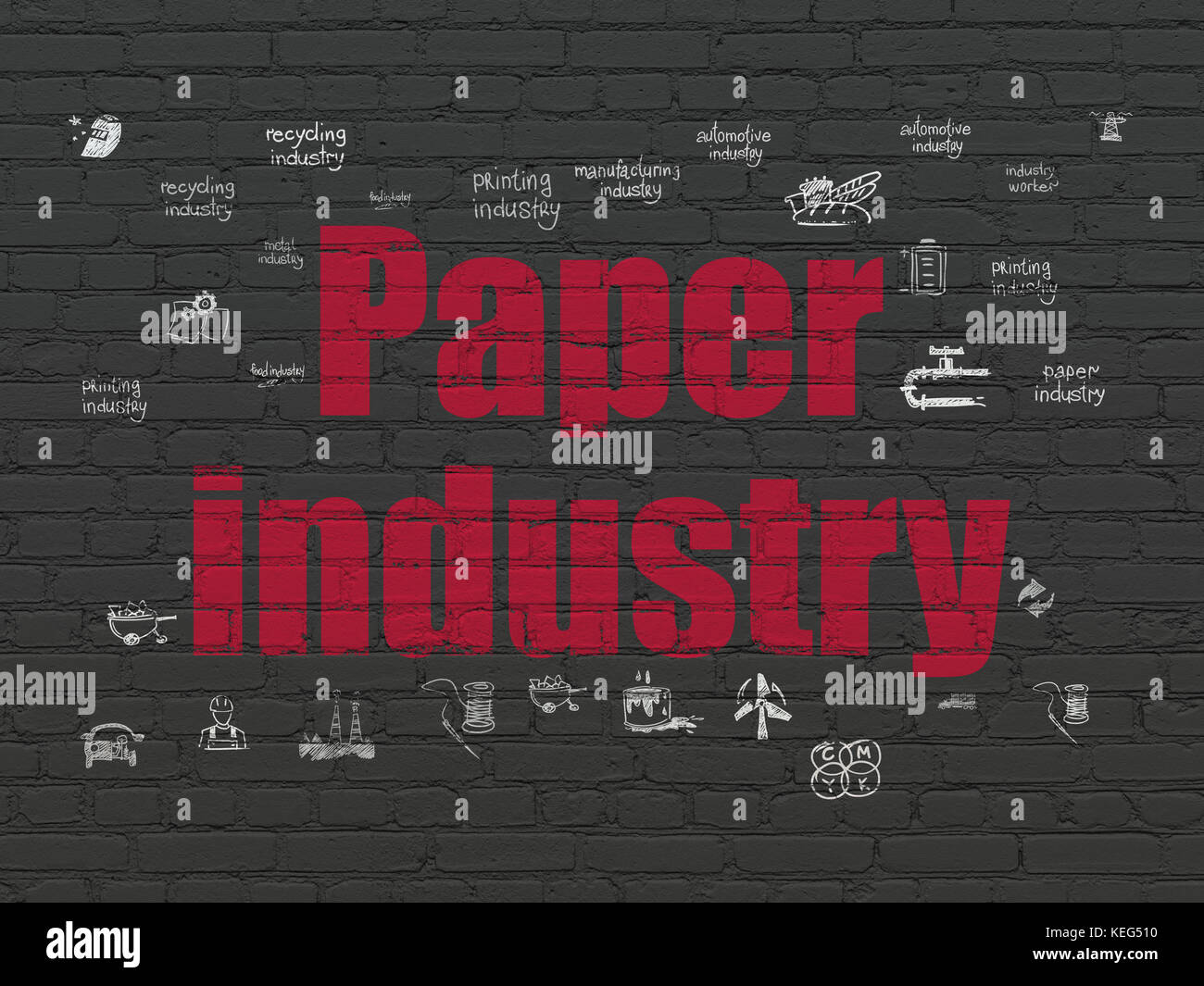 Industry concept: Paper Industry on wall background Stock Photo - Alamy