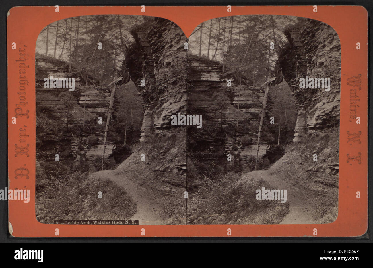 Gothic Arch, Watkins Glen, N.Y, by Hope, J. D., 1846 1929 Stock Photo ...