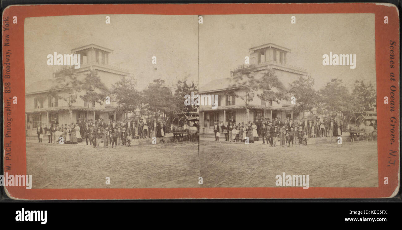 Group of people in front of the Post Office, from Robert N. Dennis ...