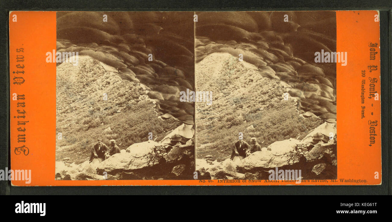 Interior of Snow Arch, Tuckerman's Ravine, Mt. Washington, by Soule ...