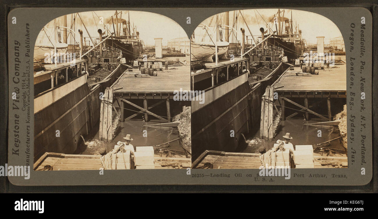 Loading oil on steamers at Port Arthur, Texas, U.S.A., by Keystone View ...