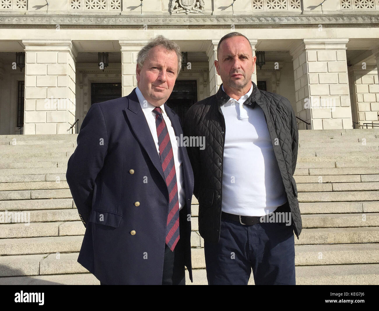 Mark Tipper (right) with Ulster Unionist former MP Danny Kinahan, on ...