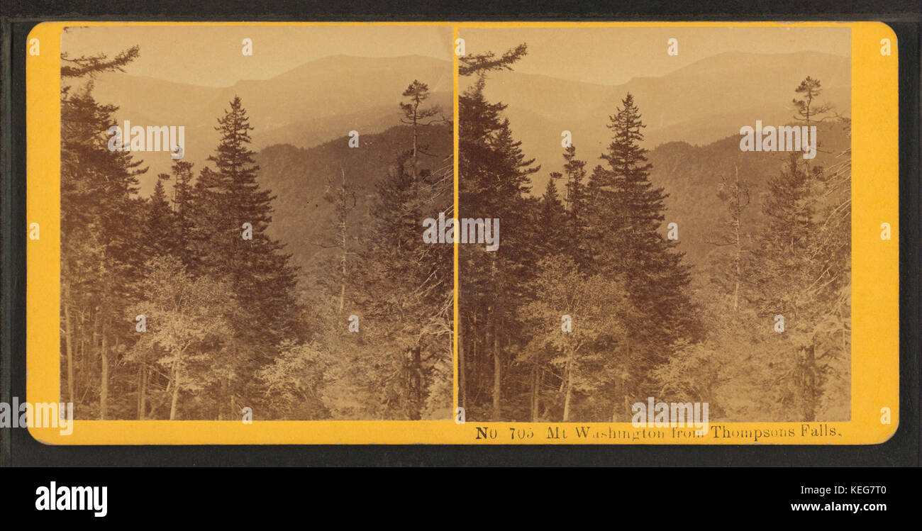 Mt. Washington from Thompson's Falls, by Kilburn Brothers Stock Photo ...