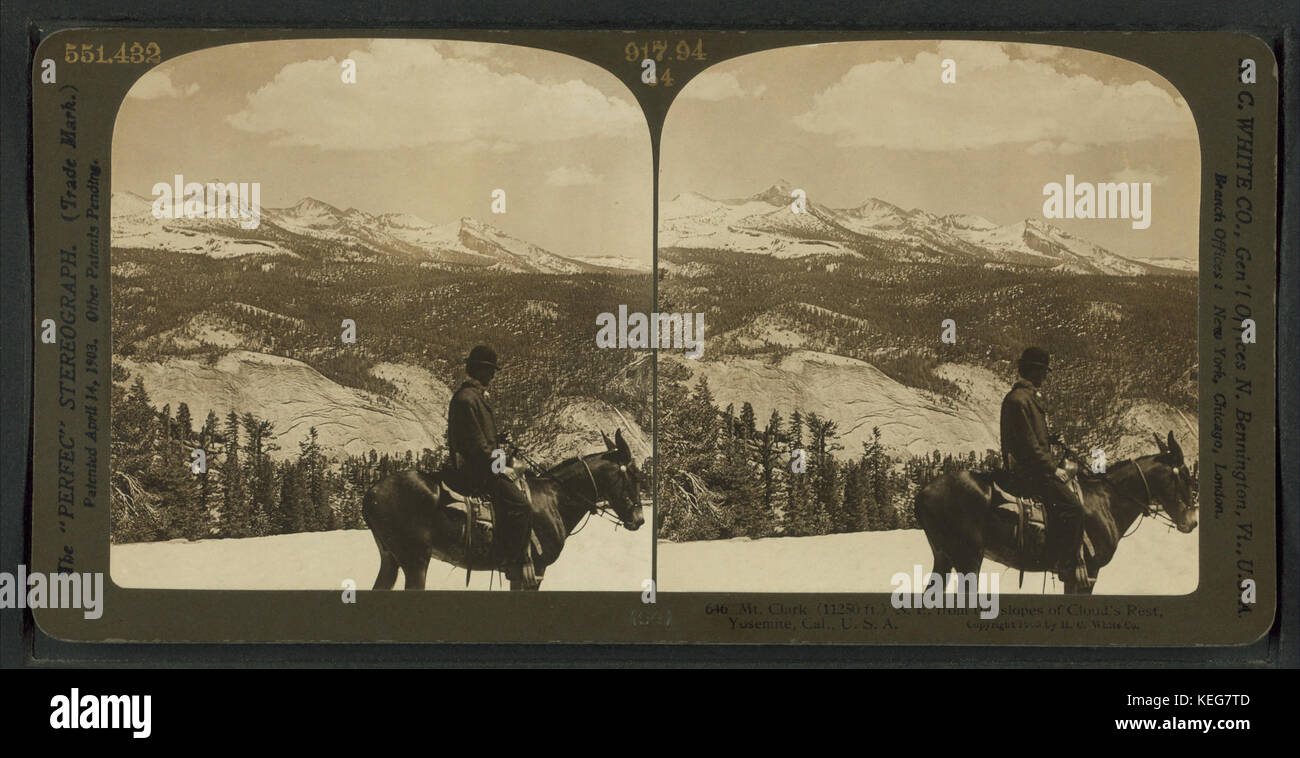 Mt. Clark (11250 ft.) S.E. from the slopes of Cloud's Rest, Yosemite ...