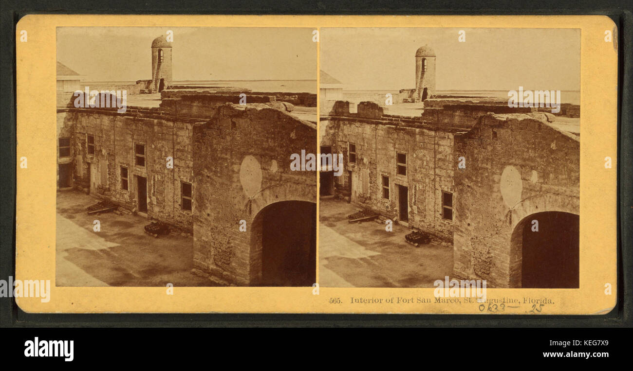 Interior of Old Fort San Marco, St. Augustine, Florida, from Robert N ...