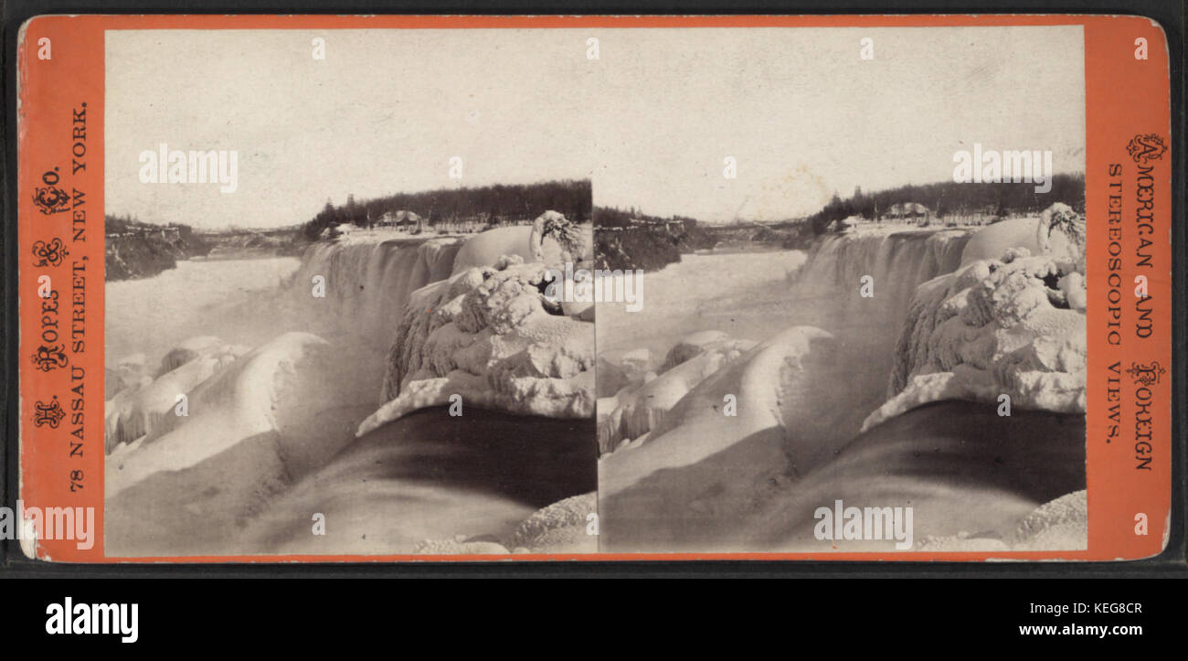 American Fall from the Hog's Back, showing the heavy ice mounds, from ...
