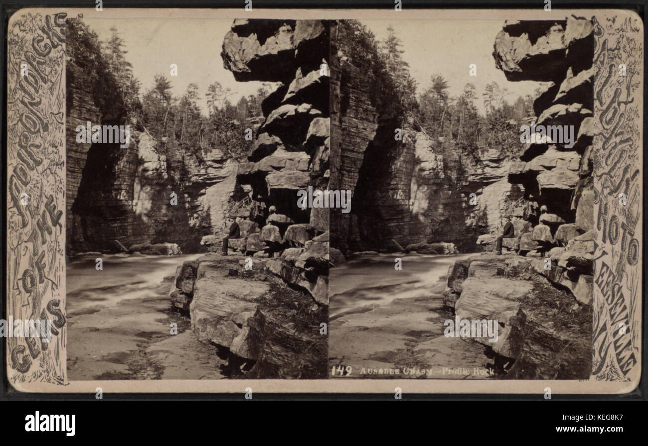 Ausable Chasm. Profile Rock, by G. W. Baldwin Stock Photo - Alamy