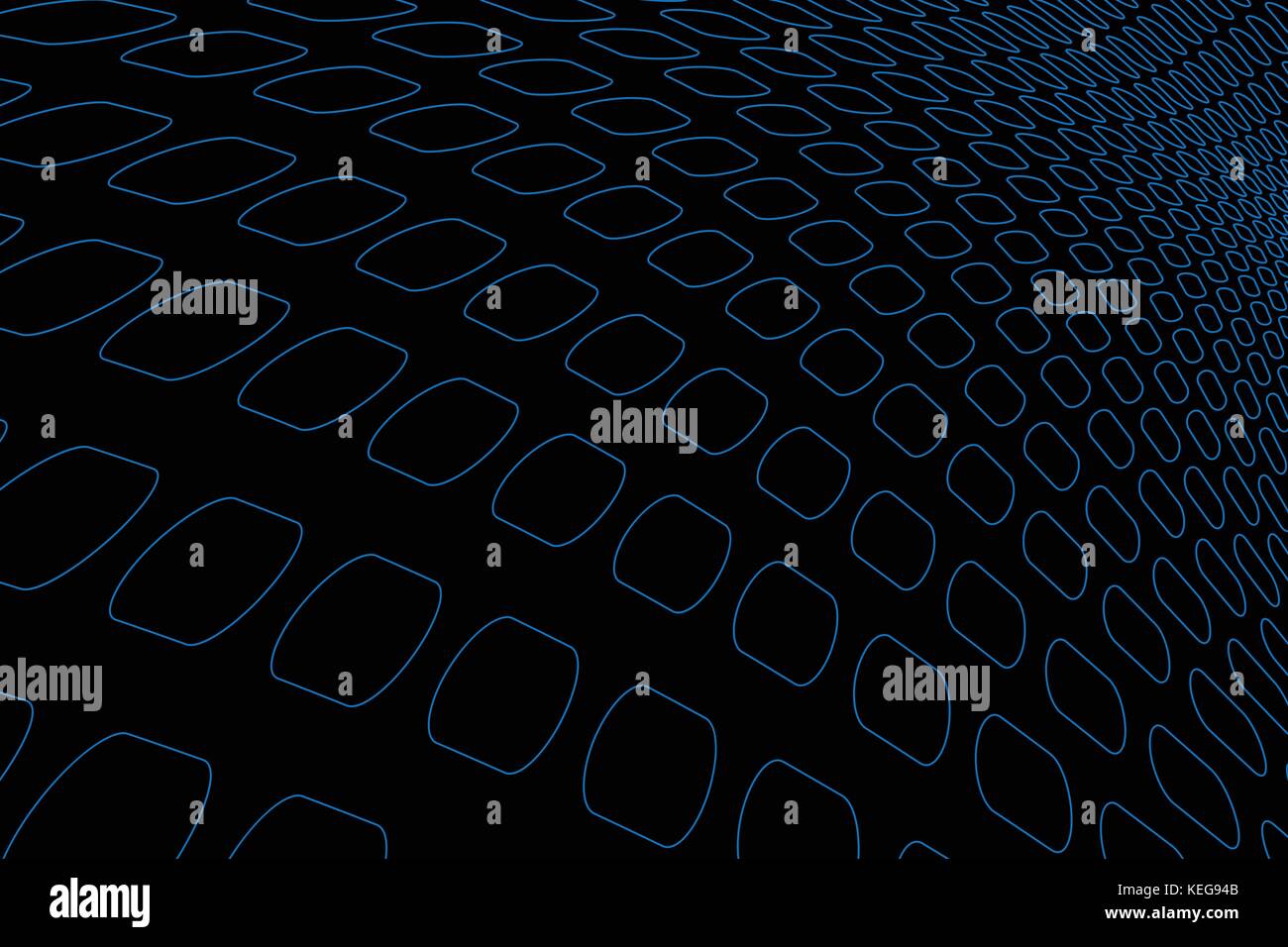 Blue square outline pattern in perspective on black background for ...