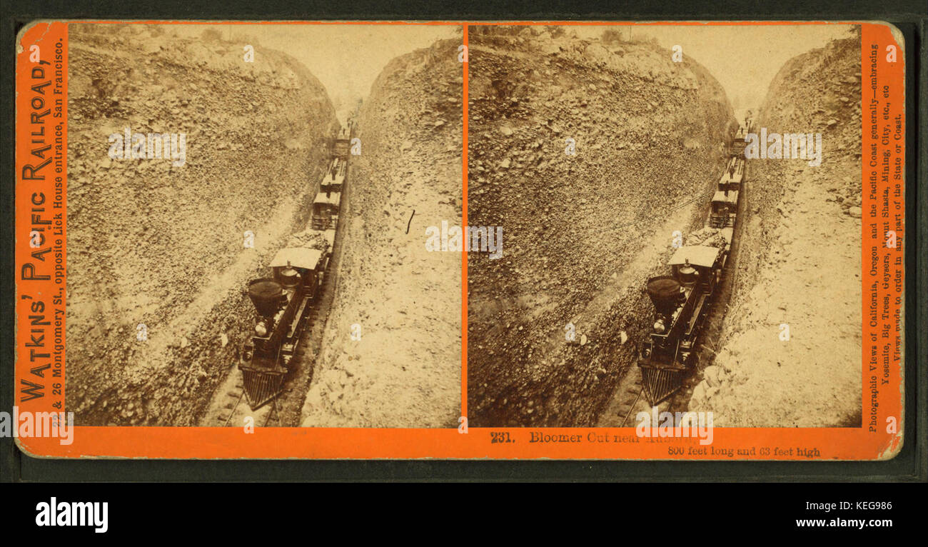 The Bloomer Cut near Auburn, photographed by Carleton E. Watkins, is a ...