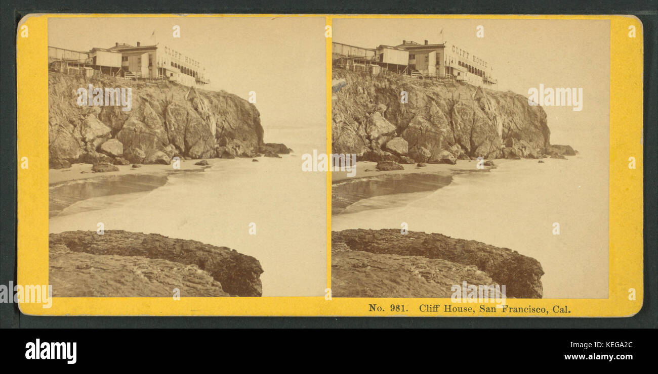A stereoscopic view of the Cliff House in San Francisco, showcasing ...