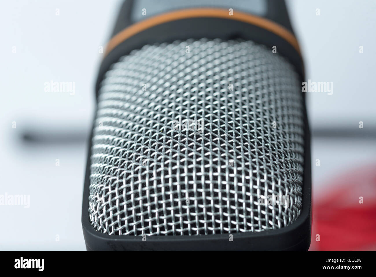Microphone closeup on white background for musicians Stock Photo - Alamy