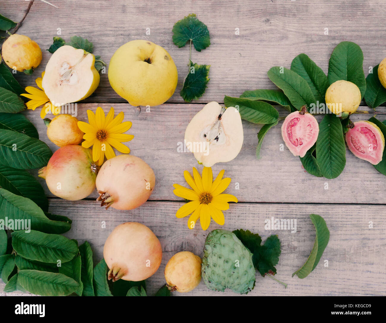 Autumn fruit flat lay Stock Photo - Alamy