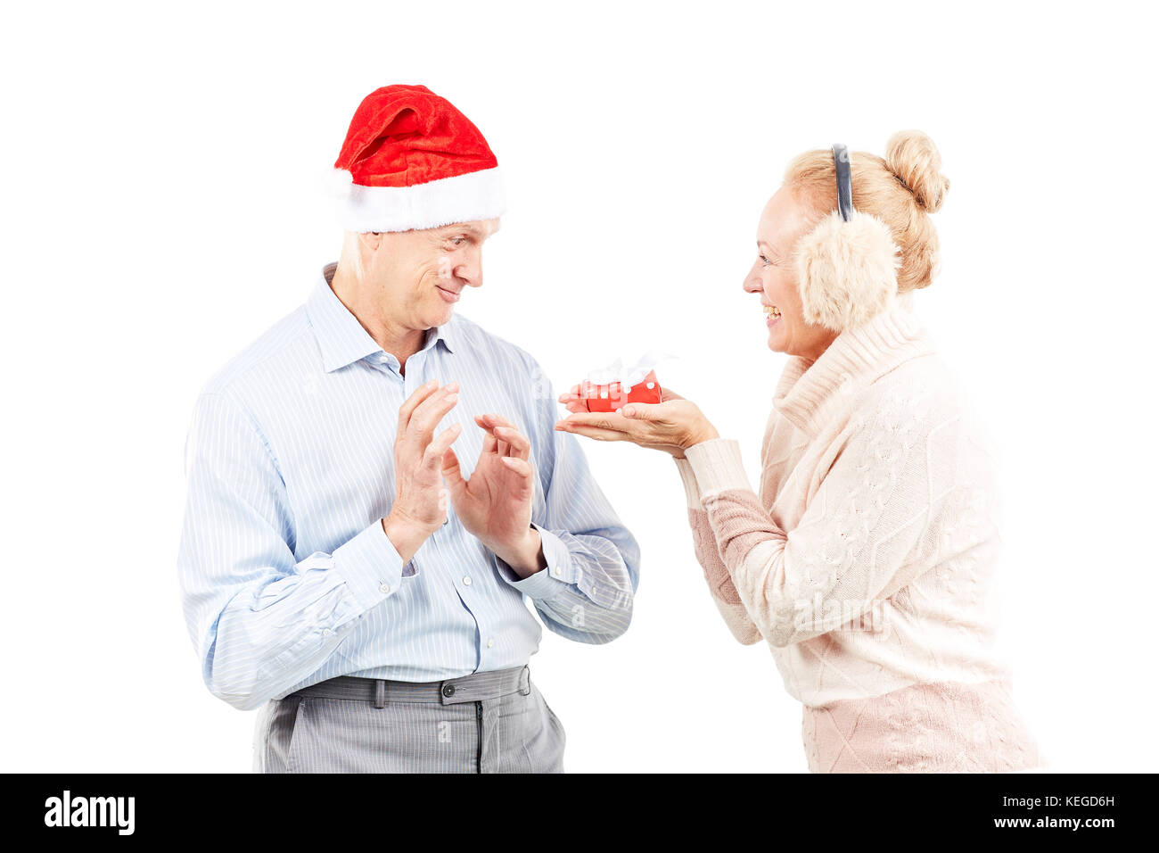 Christmas present box senior Cut Out Stock Images & Pictures - Alamy