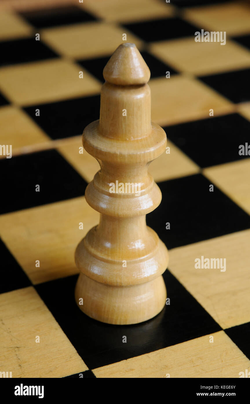 Queen Chess Piece on Chessboard Stock Photo - Alamy