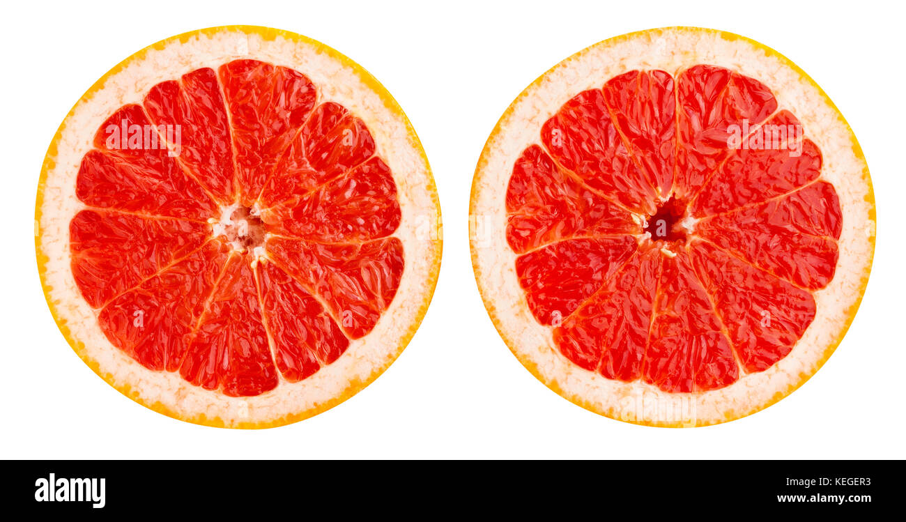 sliced grapefruit path isolated Stock Photo - Alamy