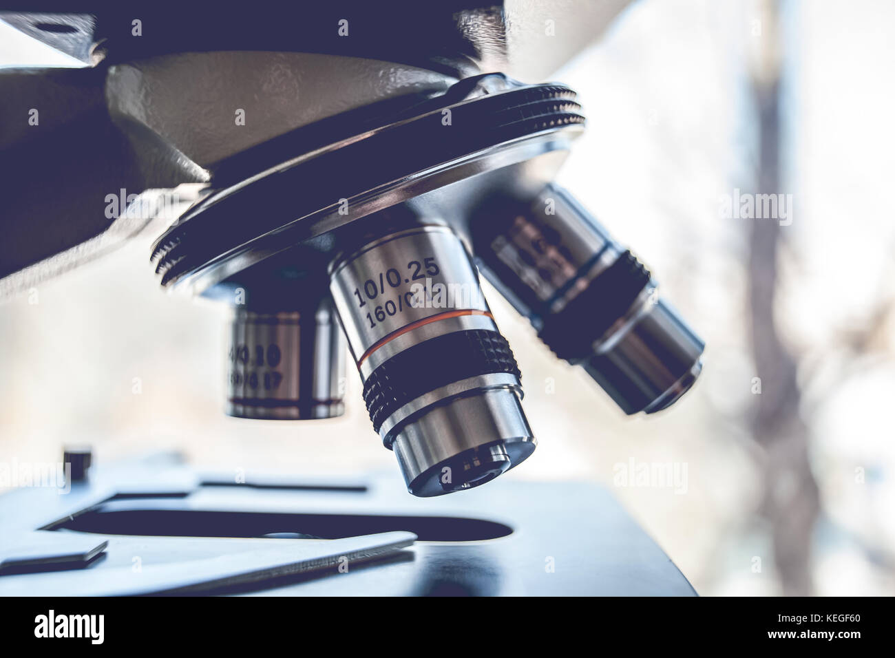 Optical microscope - science and laboratory equipment. For conducting ...