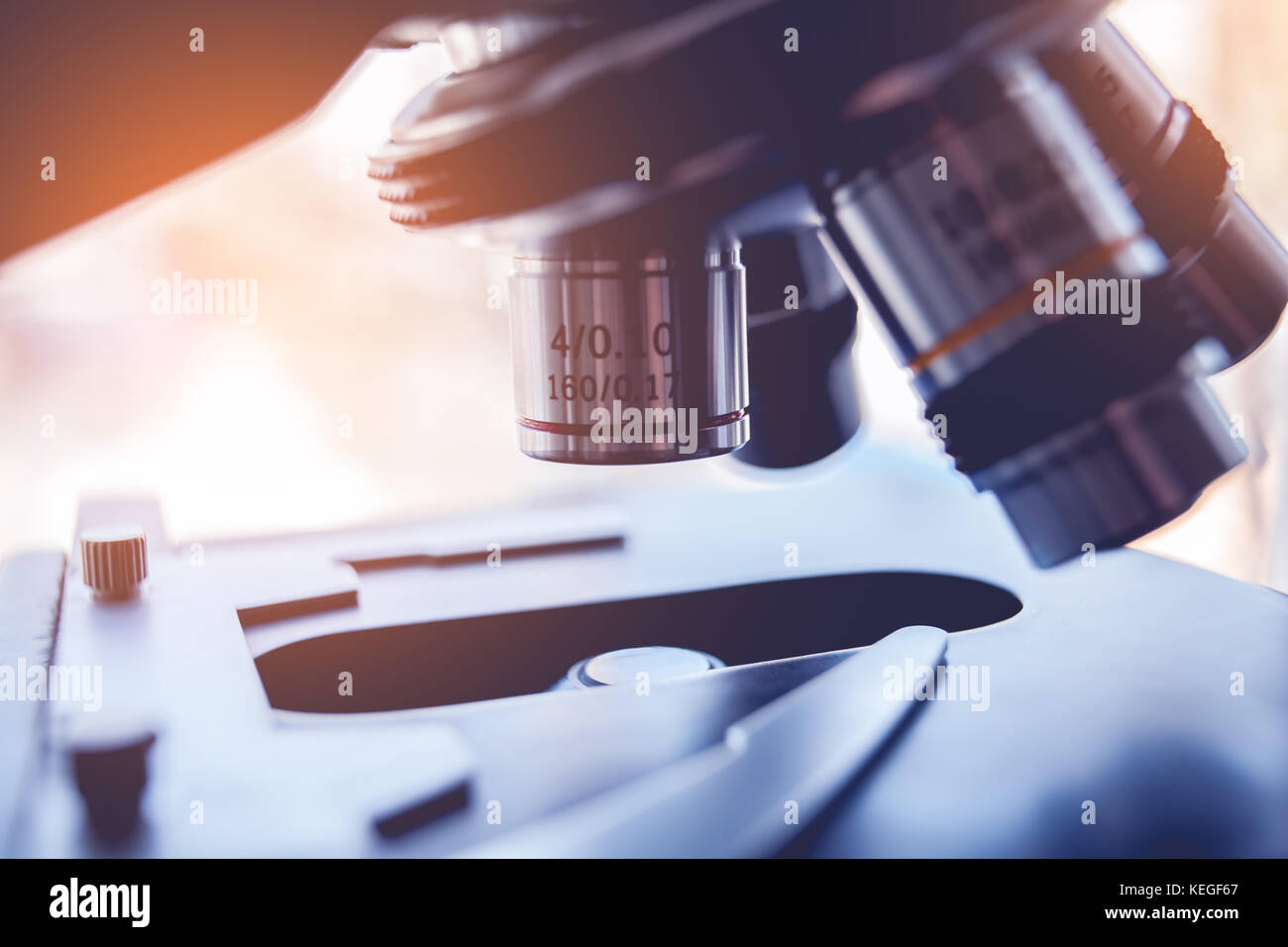 Optical microscope - science and laboratory equipment. For conducting ...