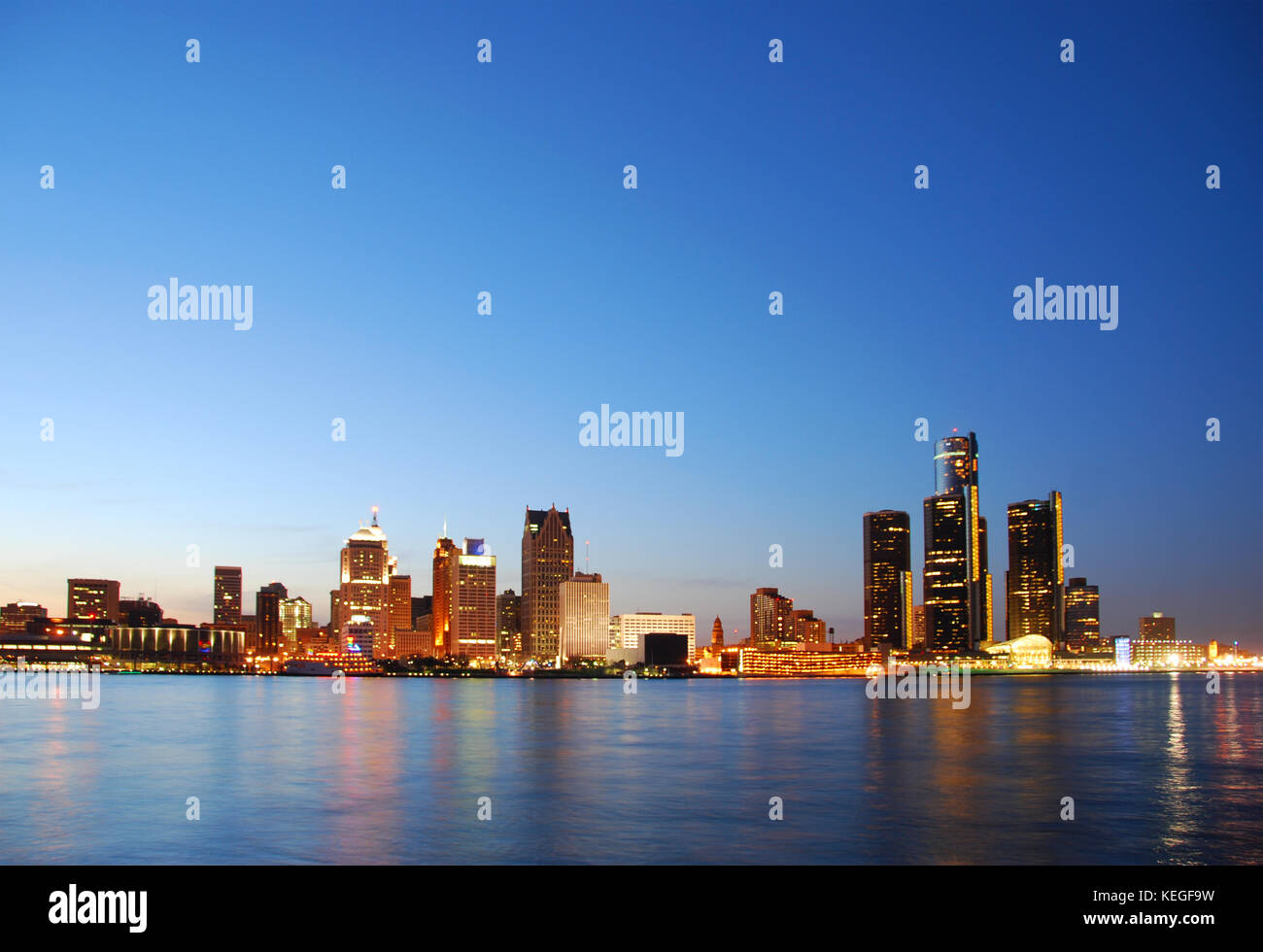 Detroit Michigan skyline Stock Photo - Alamy