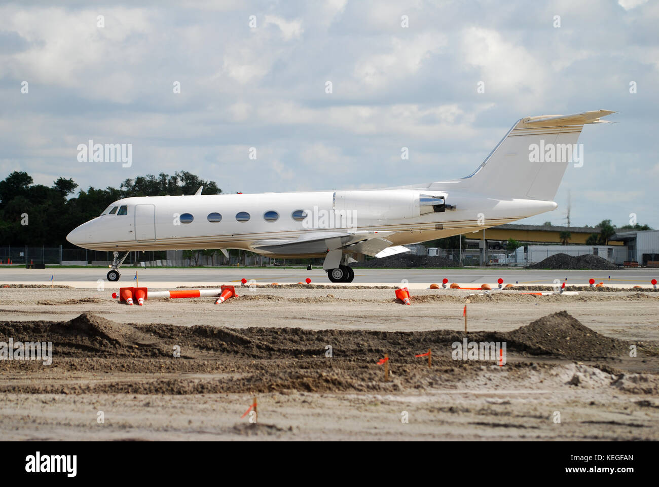 Private jet prepares for takeoff Stock Photo - Alamy