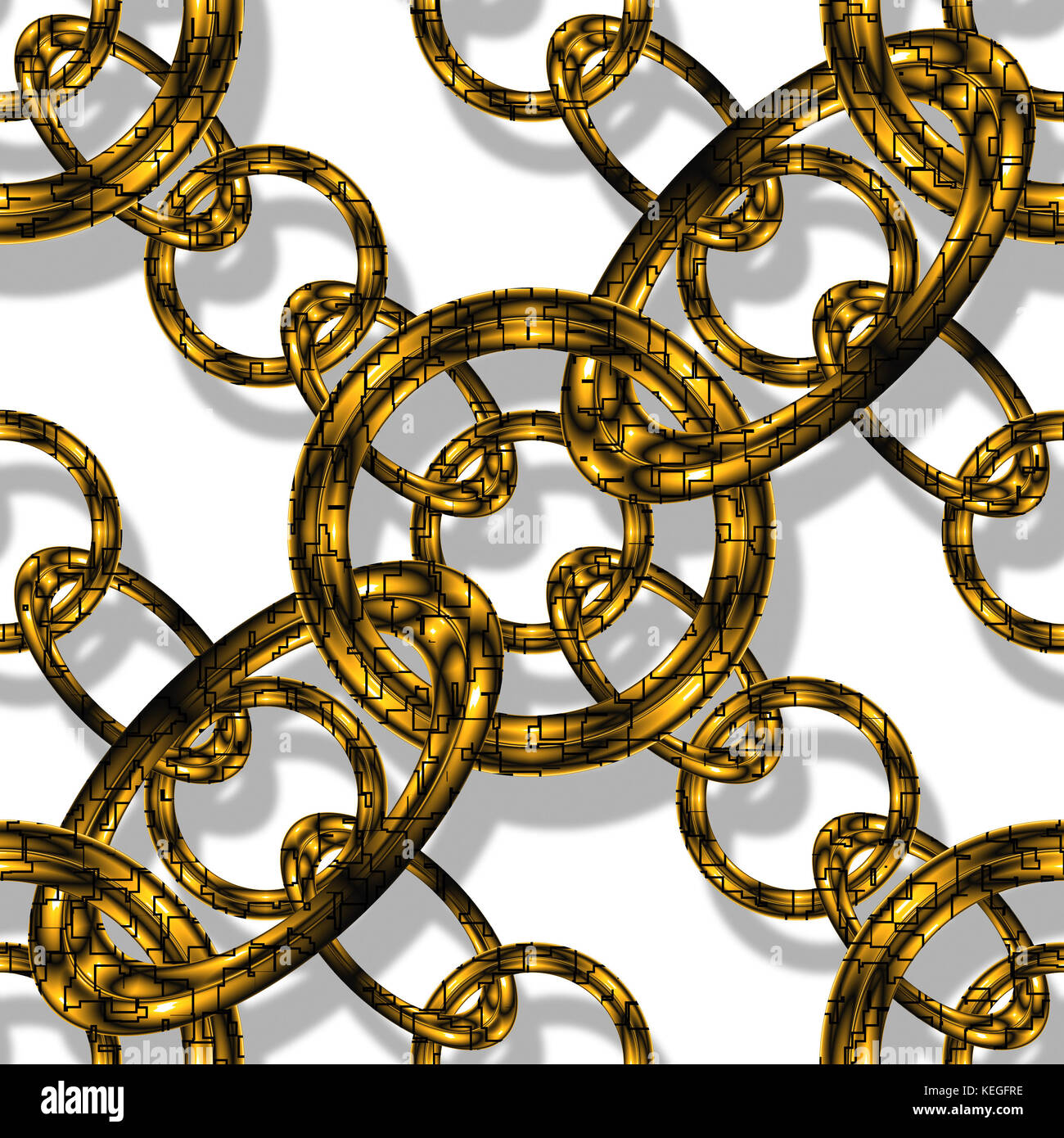 Isolated golden chain with rings Stock Photo - Alamy