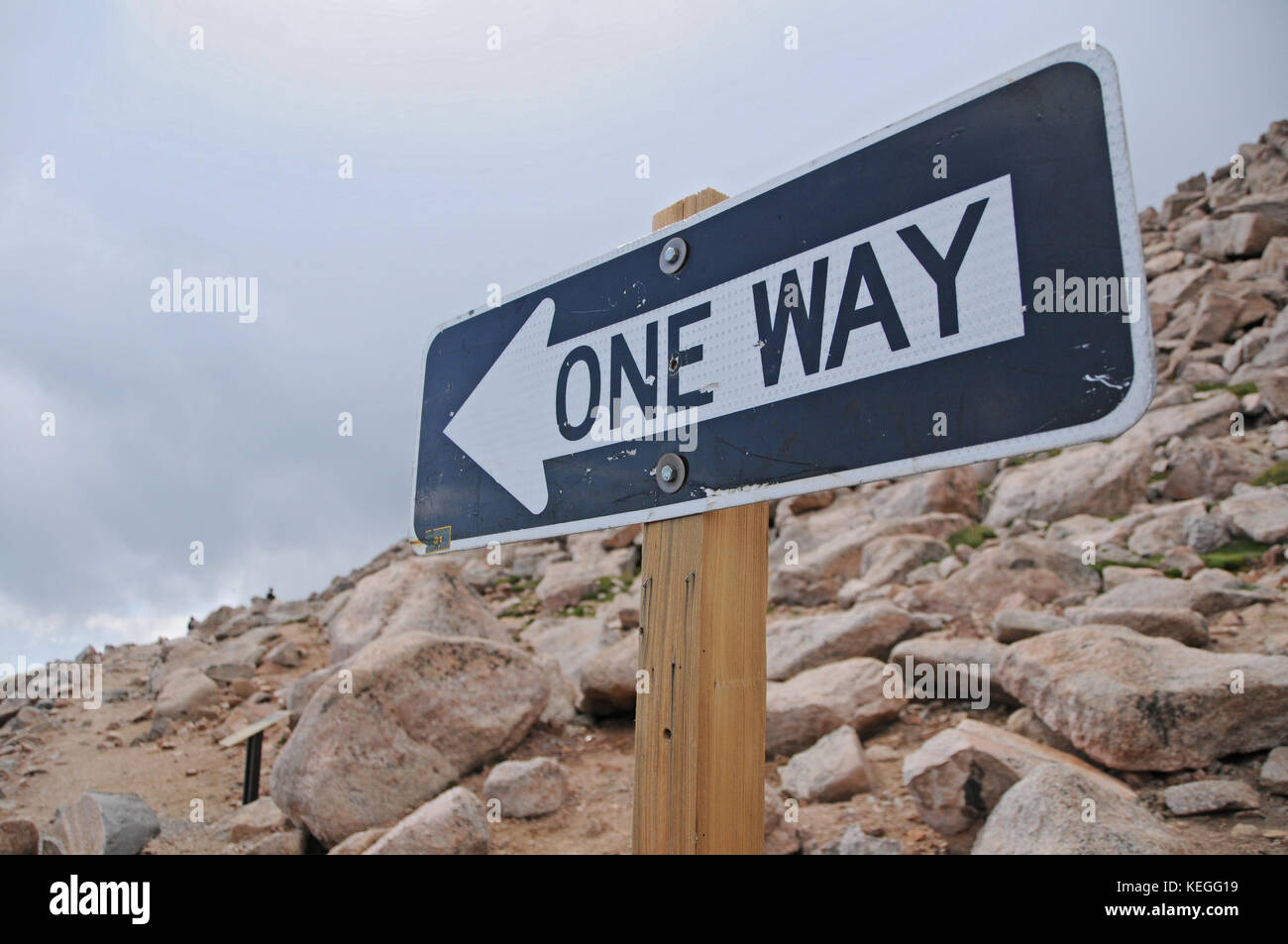 One way to Mt. Evans Stock Photo - Alamy
