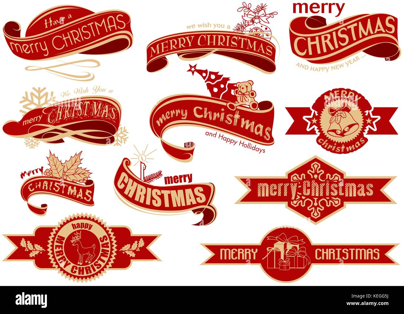 Red Christmas Banner Set Stock Vector Image & Art - Alamy