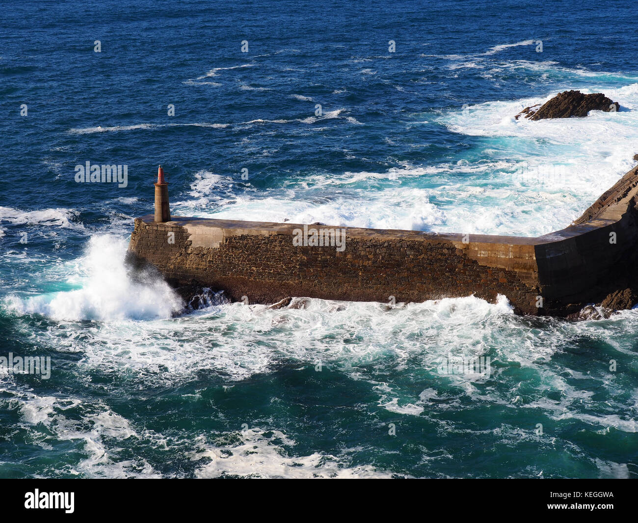 View of the lighthouse of Viavelez in Asturias, Spain Stock Photo - Alamy