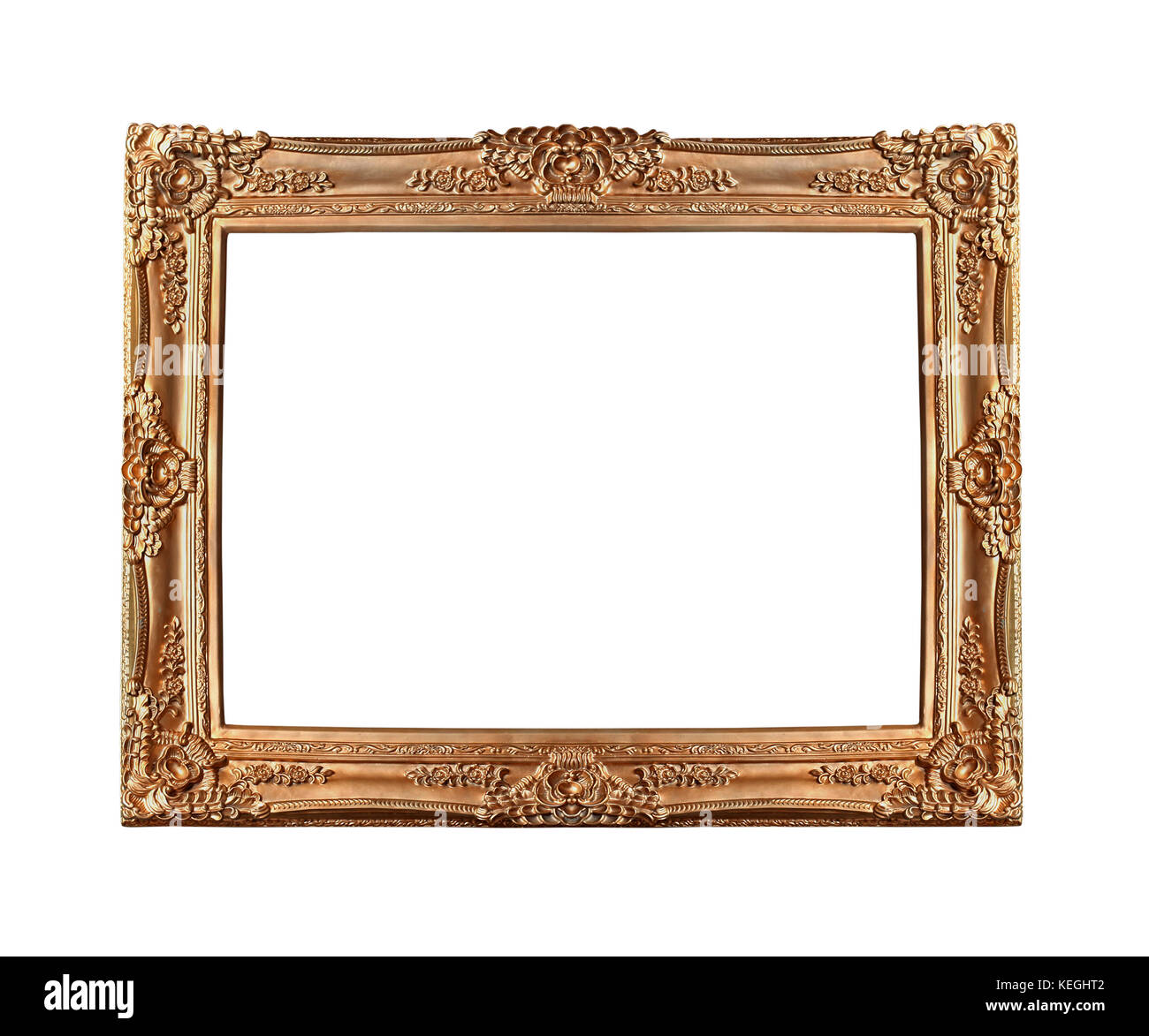 Decorative luxury golden frame isolated with clipping path included ...