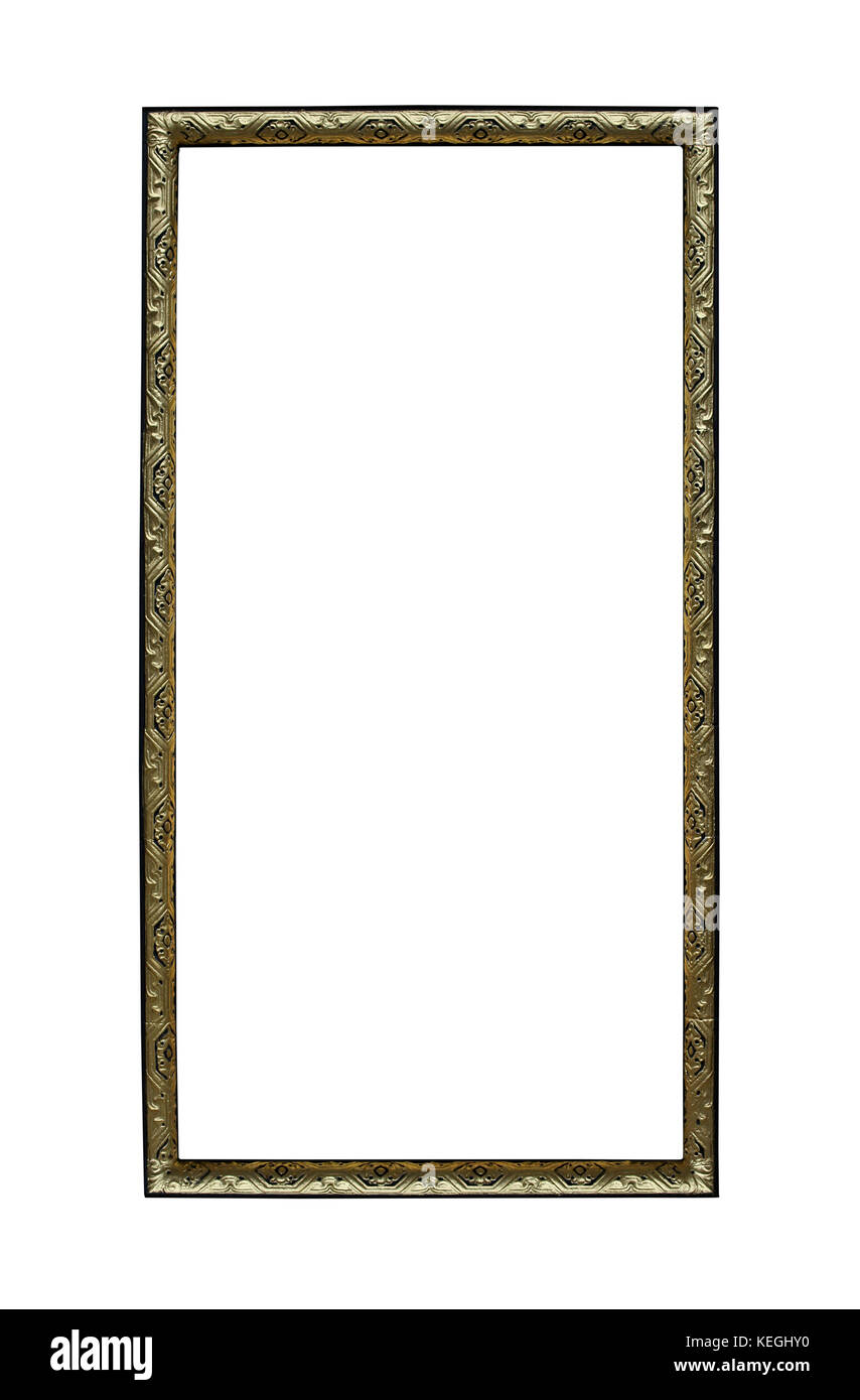 Decorative vintage frame with gold edge isolated with clipping path ...