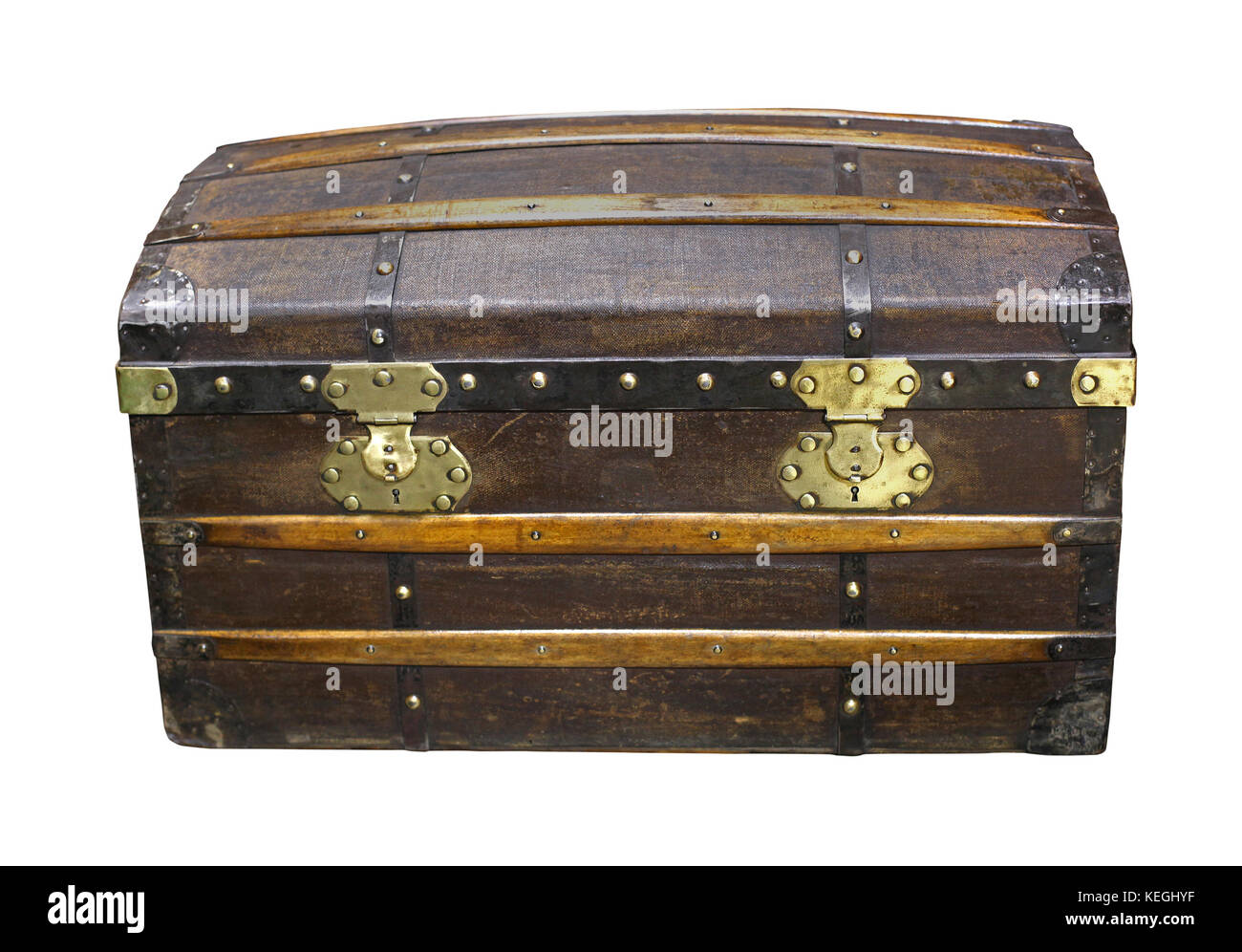 Old vintage chest isolated with clipping path included Stock Photo - Alamy