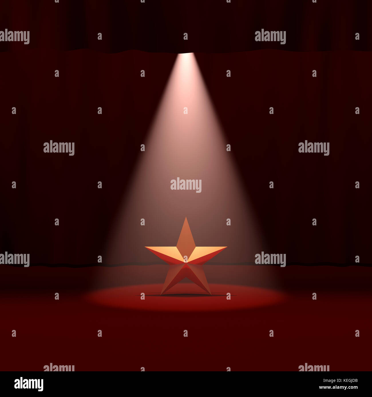 Gold Star in Spotlight Stock Photo - Alamy
