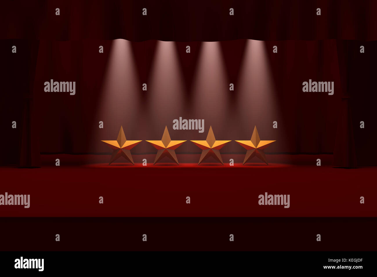 Four Stars on Stage Stock Photo - Alamy