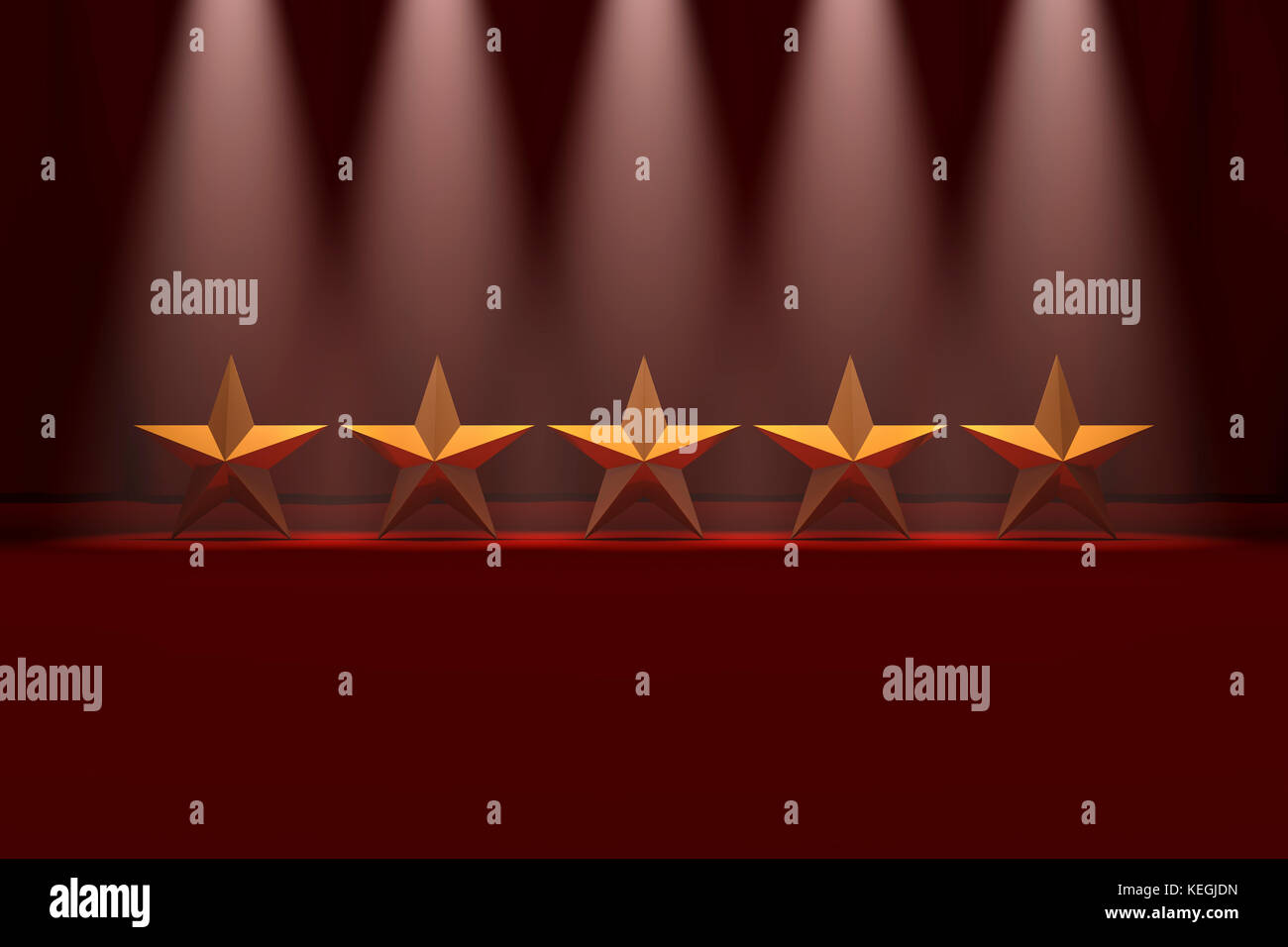 Five Stars In Spotlight Stock Photo - Alamy