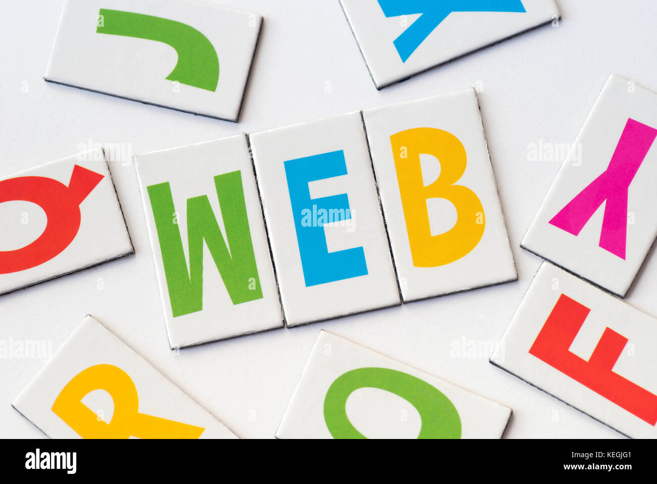 word web made of colorful letters on white background Stock Photo - Alamy