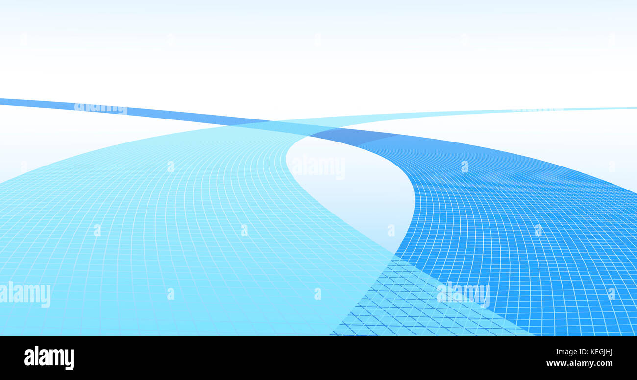 Virtual Space, Abstract Grid Landscape Stock Photo - Alamy