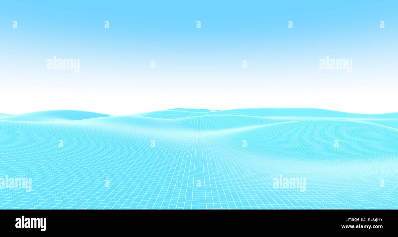 Virtual Space, Abstract Grid Landscape Stock Photo - Alamy