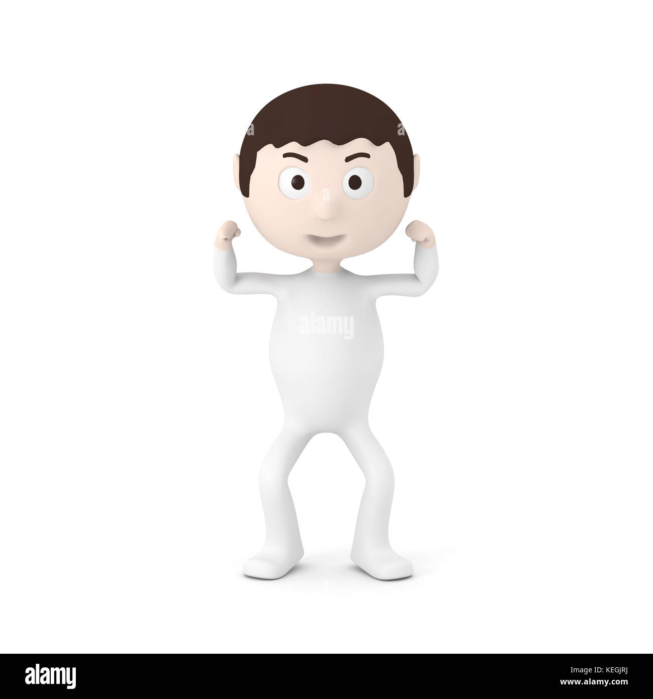 Cartoon Character Boy showing off Power & Strength Stock Photo - Alamy