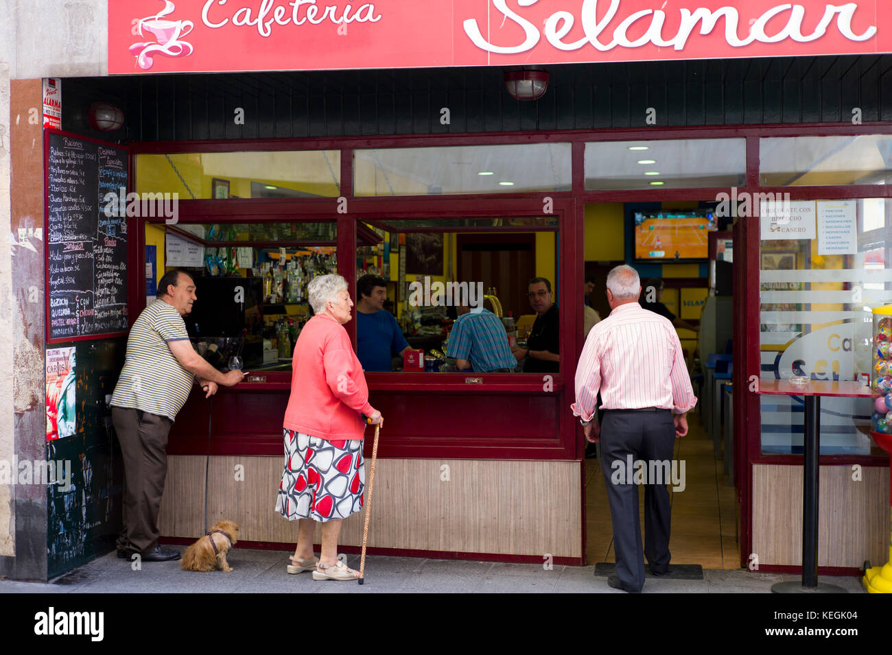 Local Spanish people at cafeteria in Laredo, Cantabria, Spain Stock ...