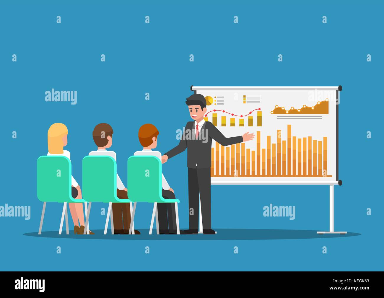 Cartoon business meeting chart showing hi-res stock photography and ...