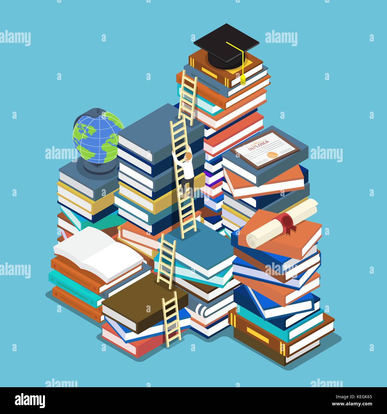 University graduate ladder Stock Vector Images - Alamy