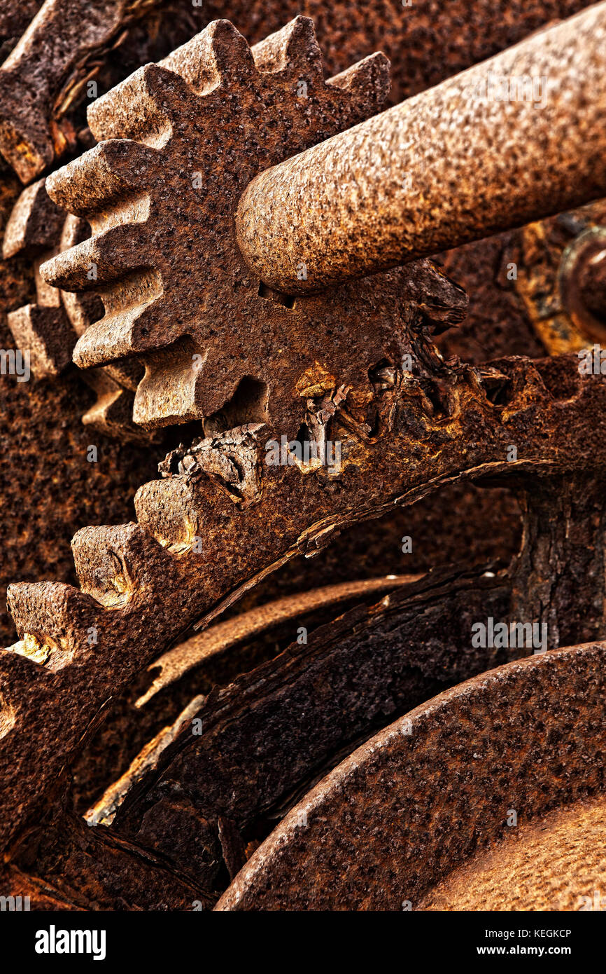 Abstract image showing rusty cog wheels Stock Photo - Alamy
