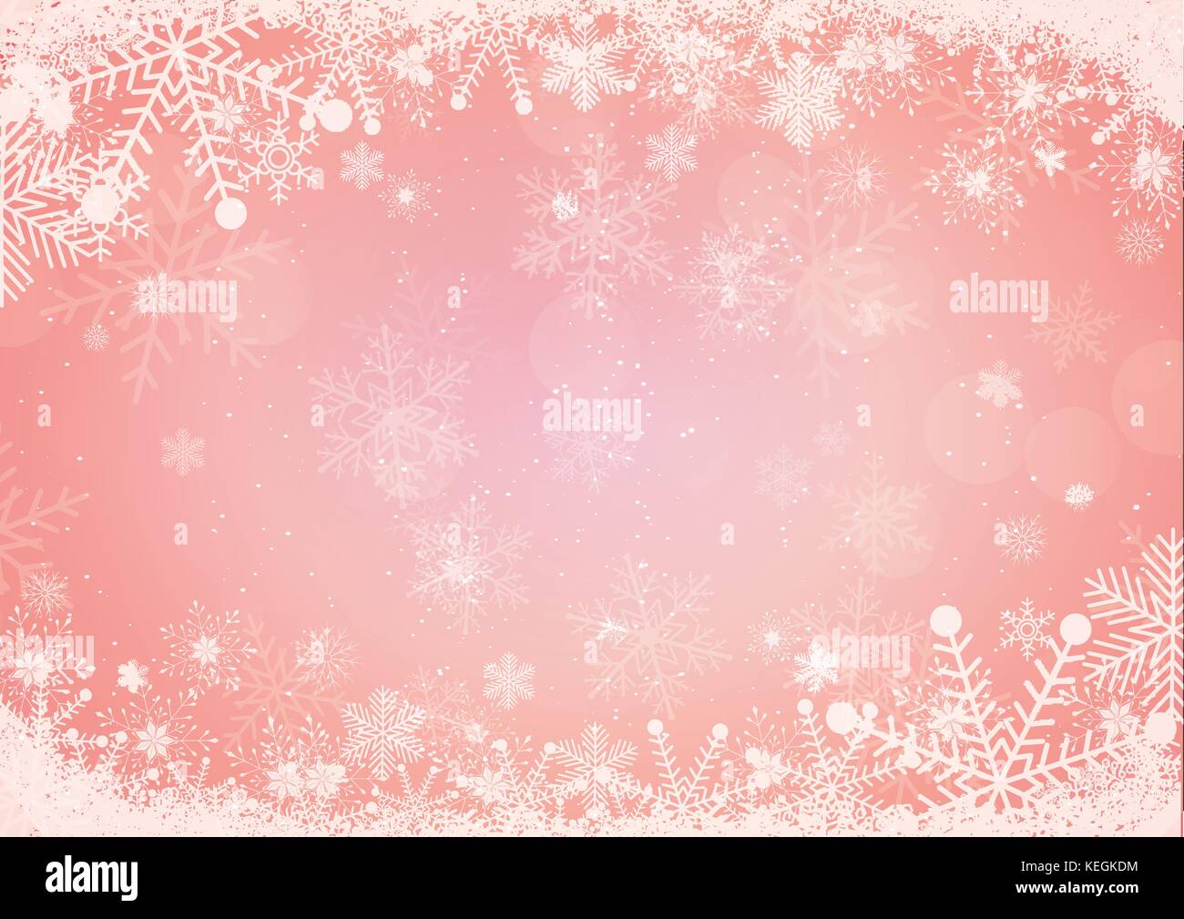 The winter red and pink gradient Christmas background snowflake and ...