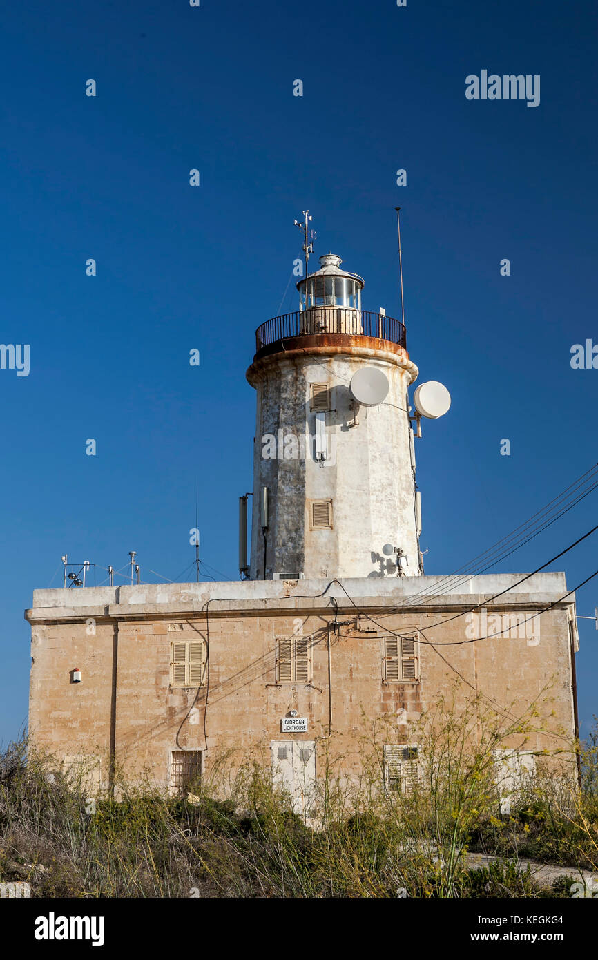 The Ta' Giordan Lighthouse in Gozo, still in use up to this day Stock ...