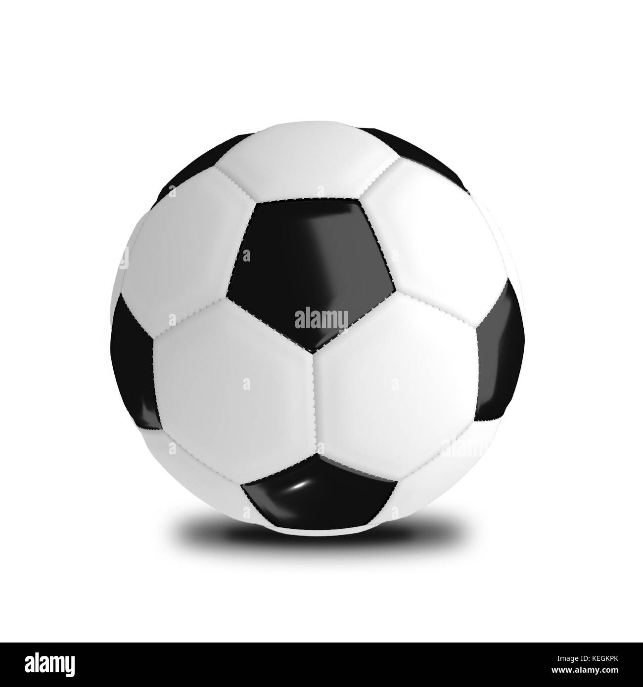 realistic football or soccer on isolated white in 3D rendering Stock ...
